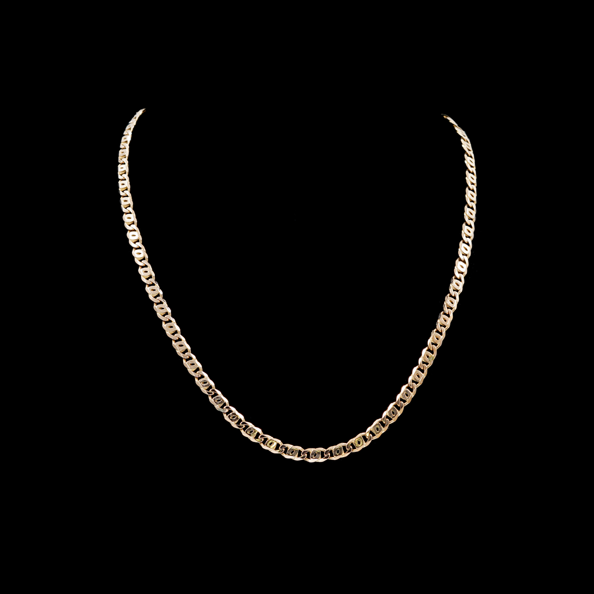Mens Yellow Gold Flat Mariner Link Chain – Tocknell Engravers