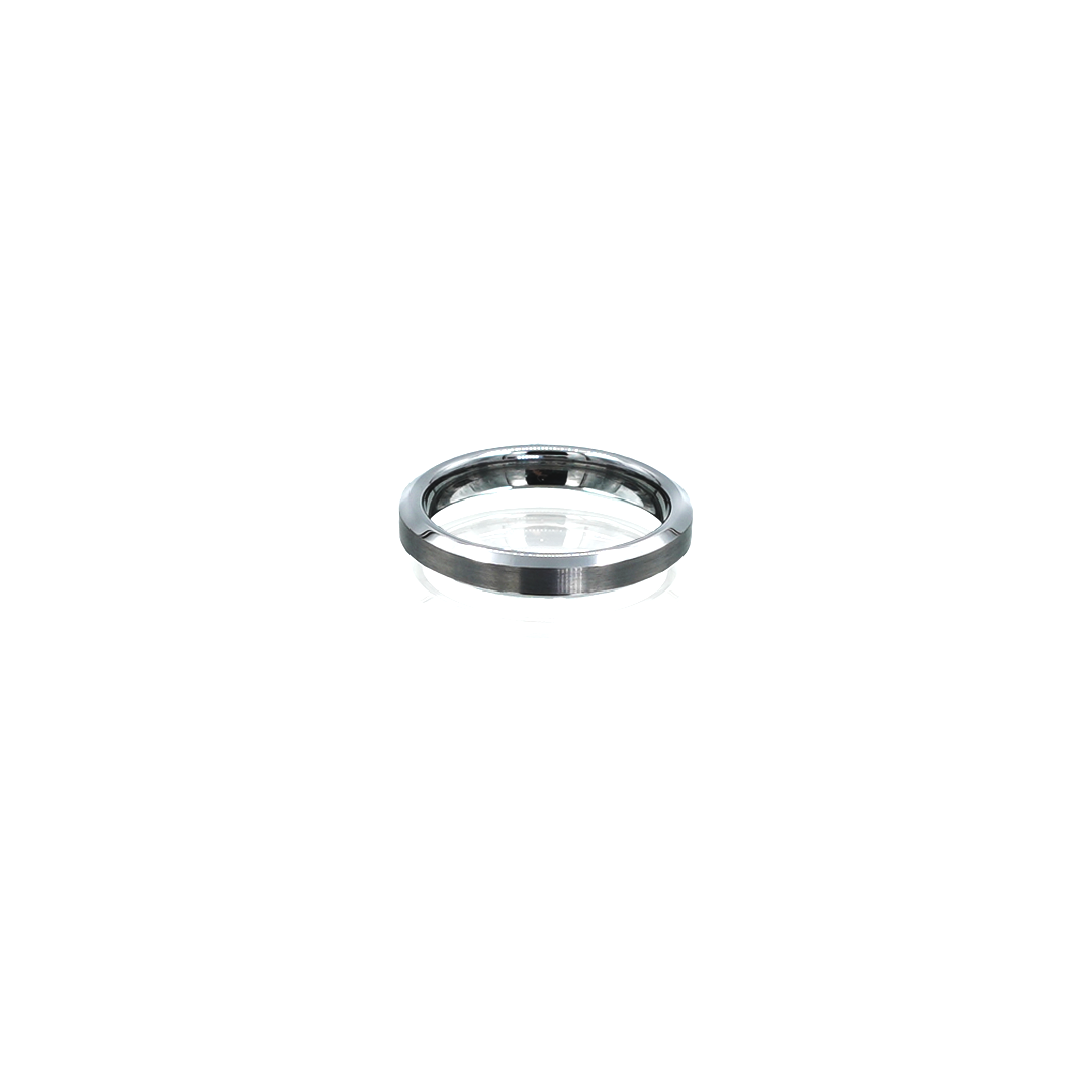 Mens Tungsten Narrow Bevel Edge Ring – Tocknell Engravers